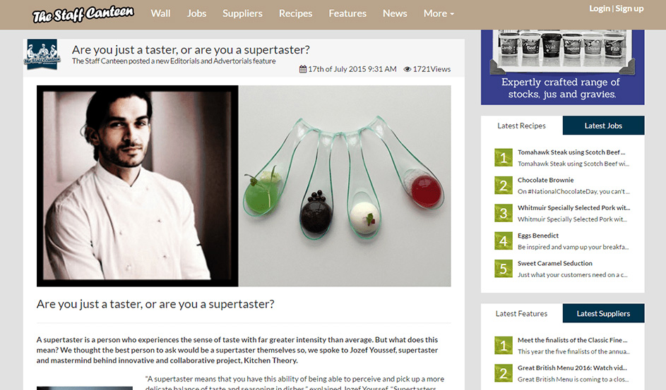 STAFF CANTEEN – ARE YOU JUST A TASTER, OR ARE YOU A SUPERTASTER ...